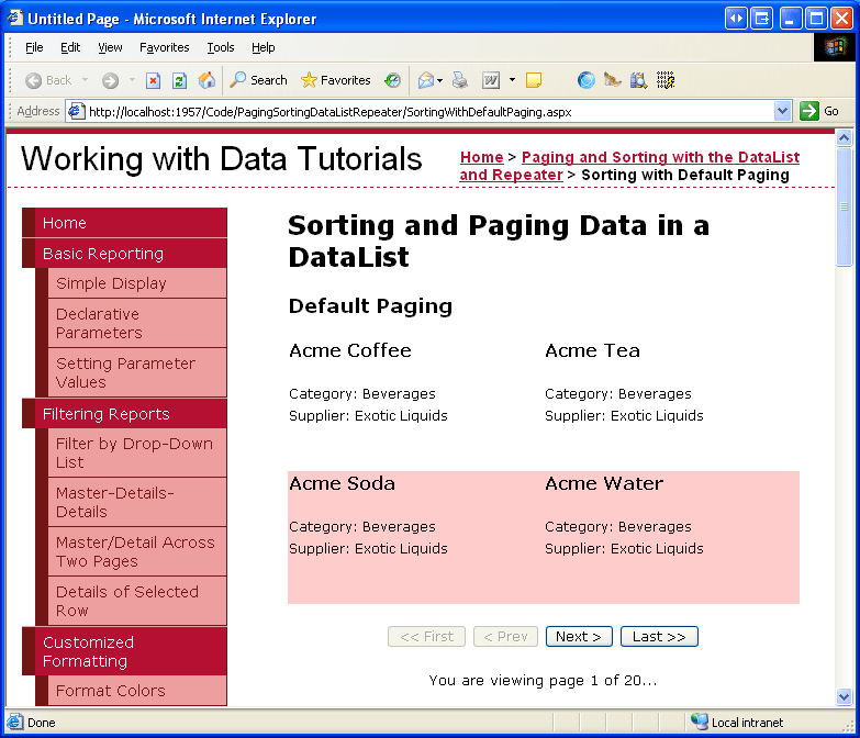 Sorting Data In A Datalist Or Repeater Control C Microsoft Learn