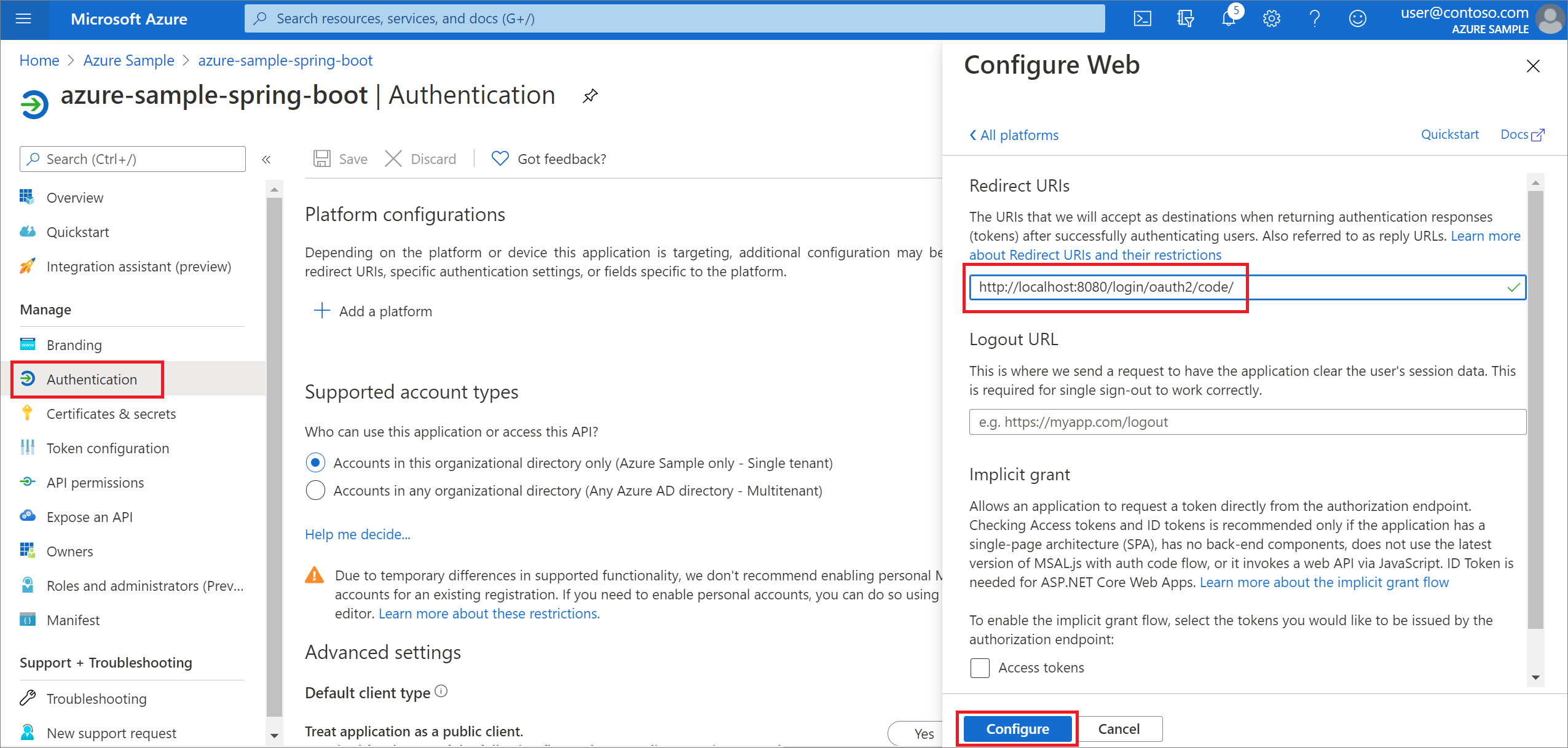 Microsoft Entra Spring Web Java On Azure Microsoft Learn