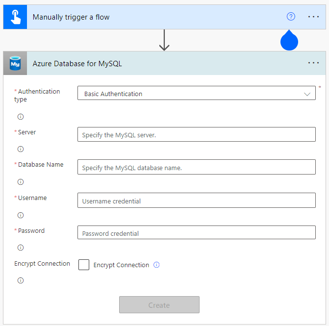 إنشاء تدفق Power Automate Azure Database For Mysql Flexible Server Microsoft Learn