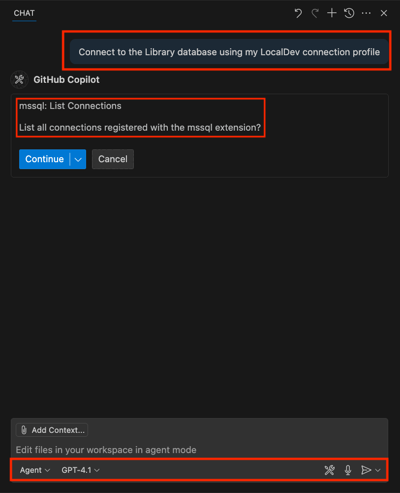 Rychlý start: Použití režimu agenta GitHub Copilot (Preview) - SQL Server | Microsoft Learn