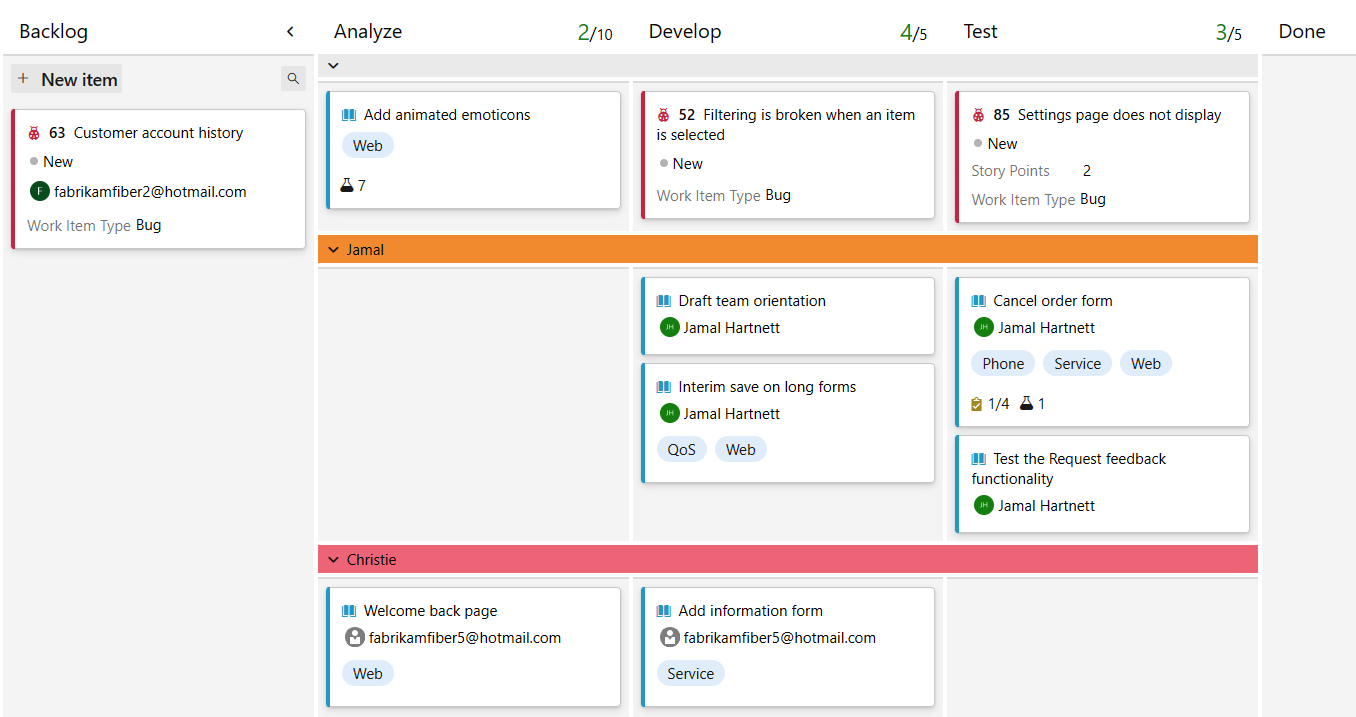 Beschleunigen der Arbeit mithilfe von Swimlanes - Azure Boards ... Beschleunigen der Arbeit mithilfe von Swimlanes - Azure Boards ...