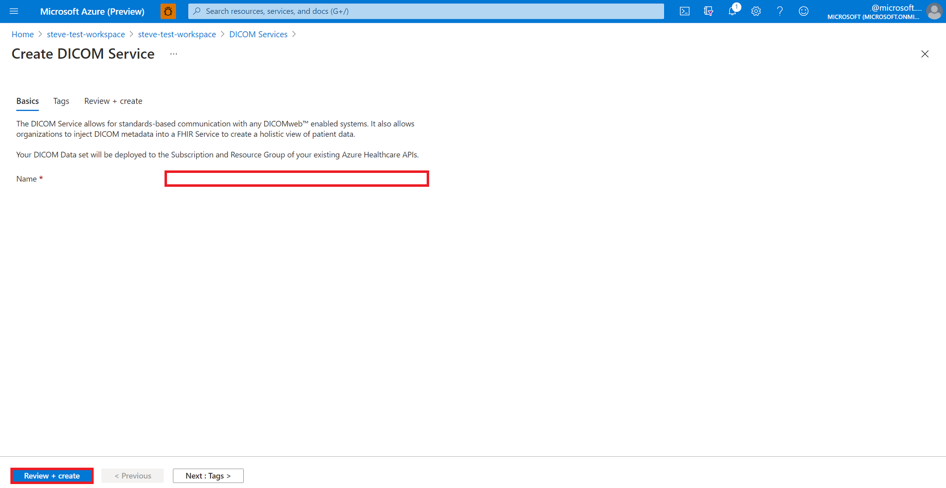 Bereitstellen des DICOM-Diensts mithilfe der Azure-Portal – Azure ... Bereitstellen des DICOM-Diensts mithilfe der Azure-Portal – Azure ...