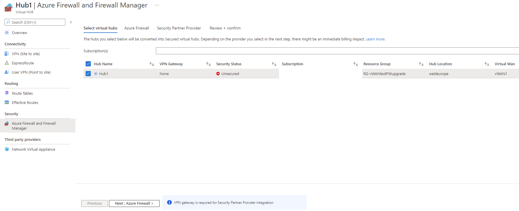 Installieren einer Azure Firewall-Instanz in einem Virtual WAN-Hub ... Installieren einer Azure Firewall-Instanz in einem Virtual WAN-Hub ...