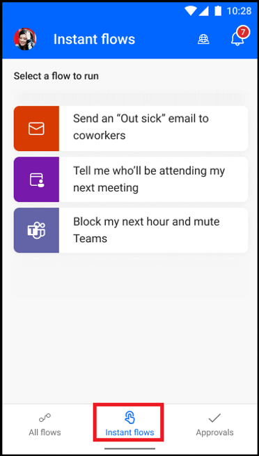 Führen Sie Instant Flows In Der Power Automate Mobile App Für Android