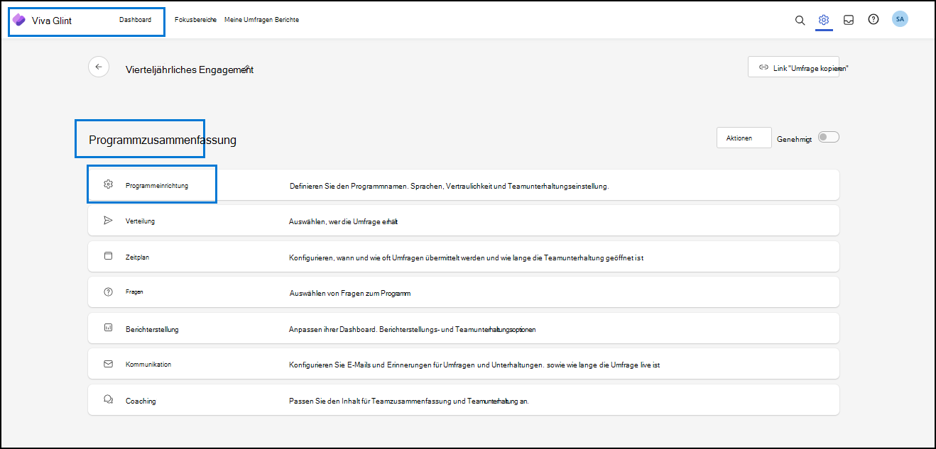 Programmeinrichtung in der Programmzusammenfassung | Microsoft Learn