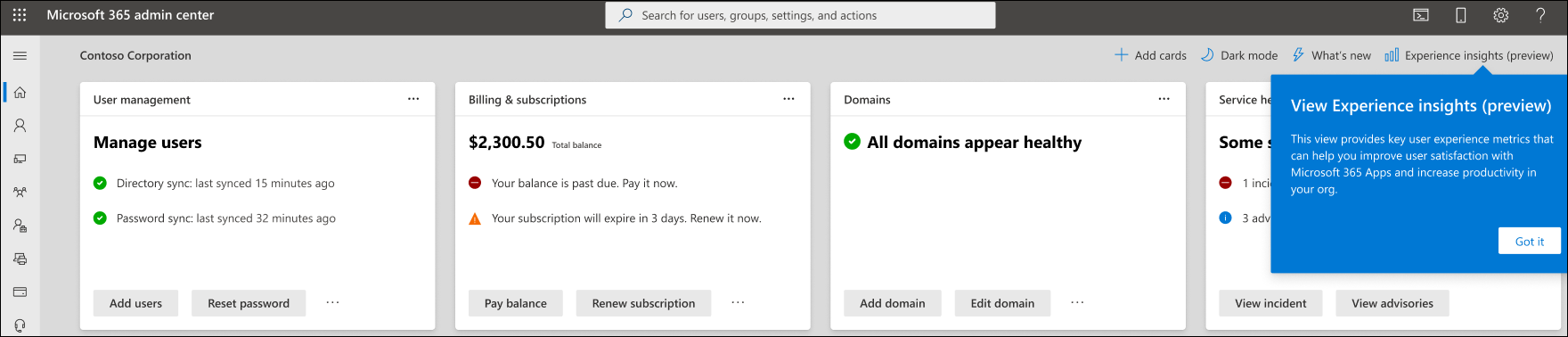 Experience insights help article report - Microsoft 365 admin ... Experience insights help article report - Microsoft 365 admin ...