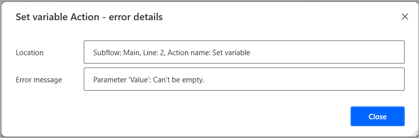 Handle errors in desktop flows - Power Automate | Microsoft Learn Handle errors in desktop flows - Power Automate | Microsoft Learn
