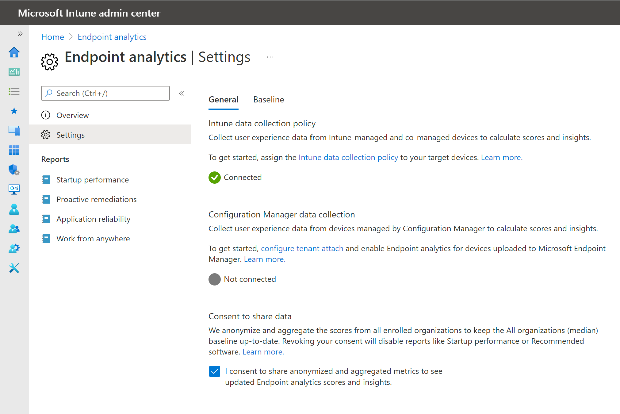 Endpoint analytics settings - Microsoft Intune | Microsoft Learn