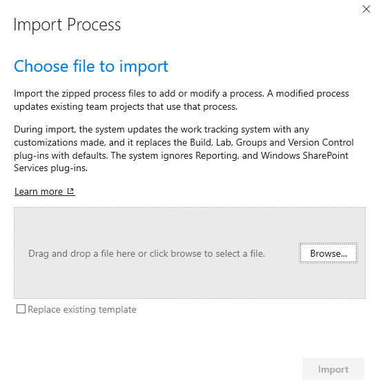 Import A Hosted Xml Process Azure Devops Services Microsoft Learn