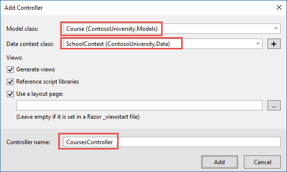 Tutorial Read Related Data Aspnet Mvc With Ef Core Microsoft Learn