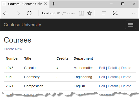 Tutorial Read Related Data Aspnet Mvc With Ef Core Microsoft Learn