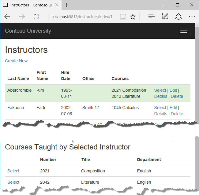 Tutorial Read Related Data Aspnet Mvc With Ef Core Microsoft Learn