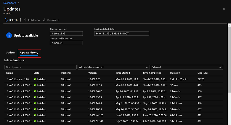 Install Azure Stack Hub Updates Azure Stack Hub Microsoft Learn