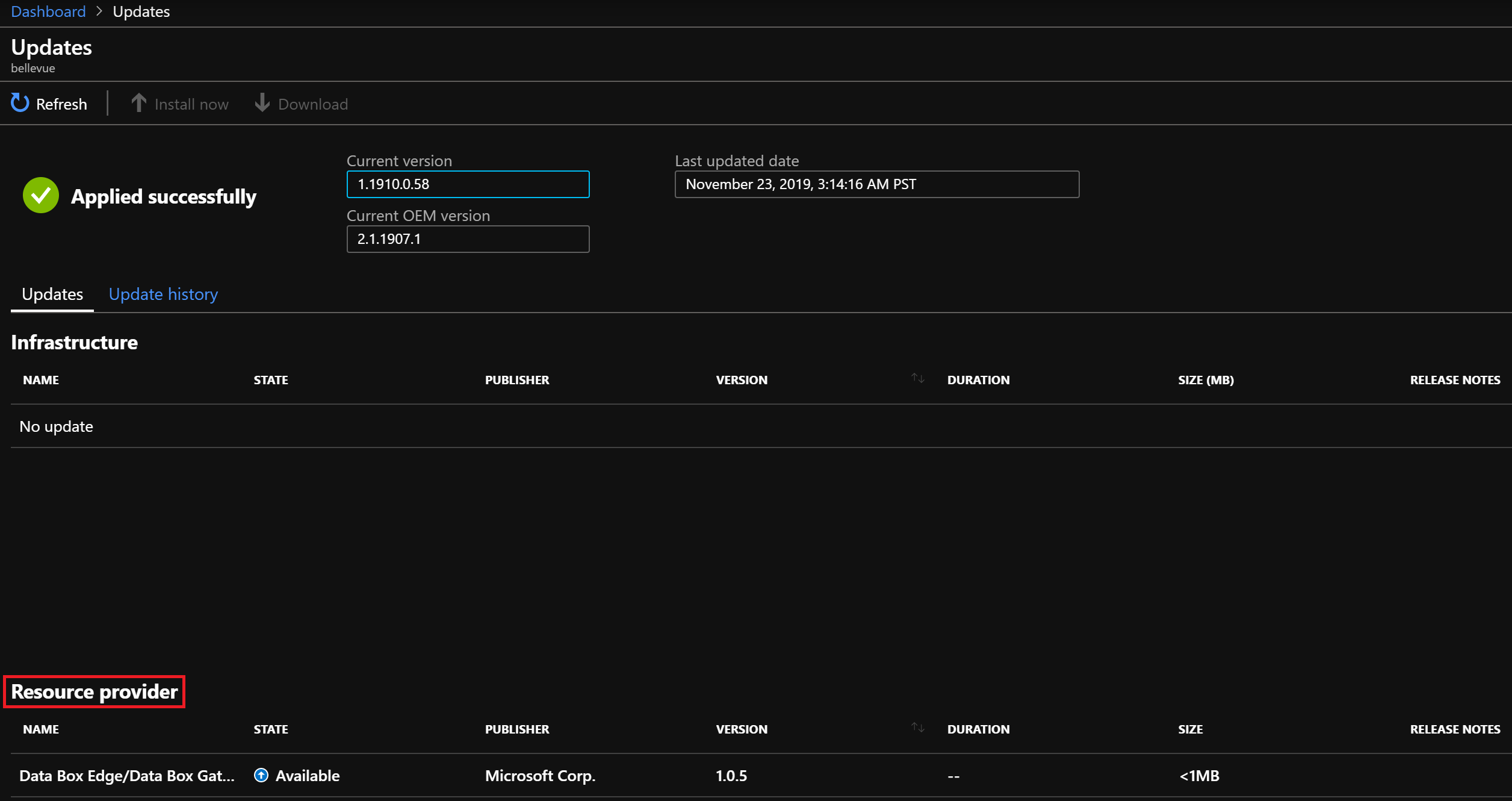 Apply Updates To An Azure Stack Hub Resource Provider Azure Stack Hub Microsoft Learn