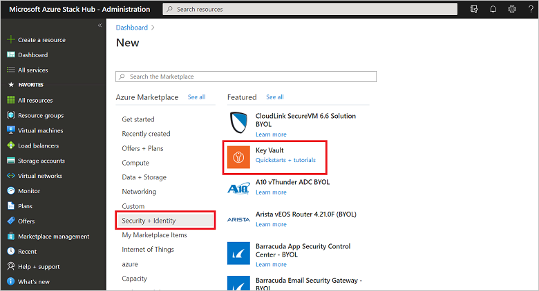 Manage Key Vault In Azure Stack Hub Using The Portal Azure Stack Hub Microsoft Learn