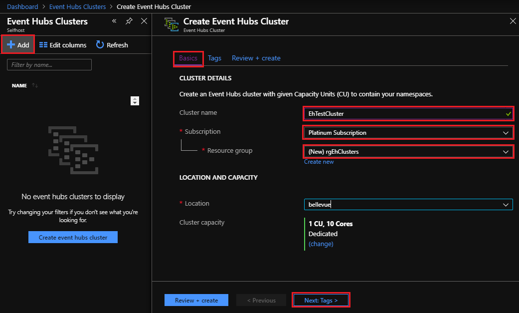 Create An Event Hubs On Azure Stack Hub Cluster Using The Portal Azure Stack Hub Microsoft Learn