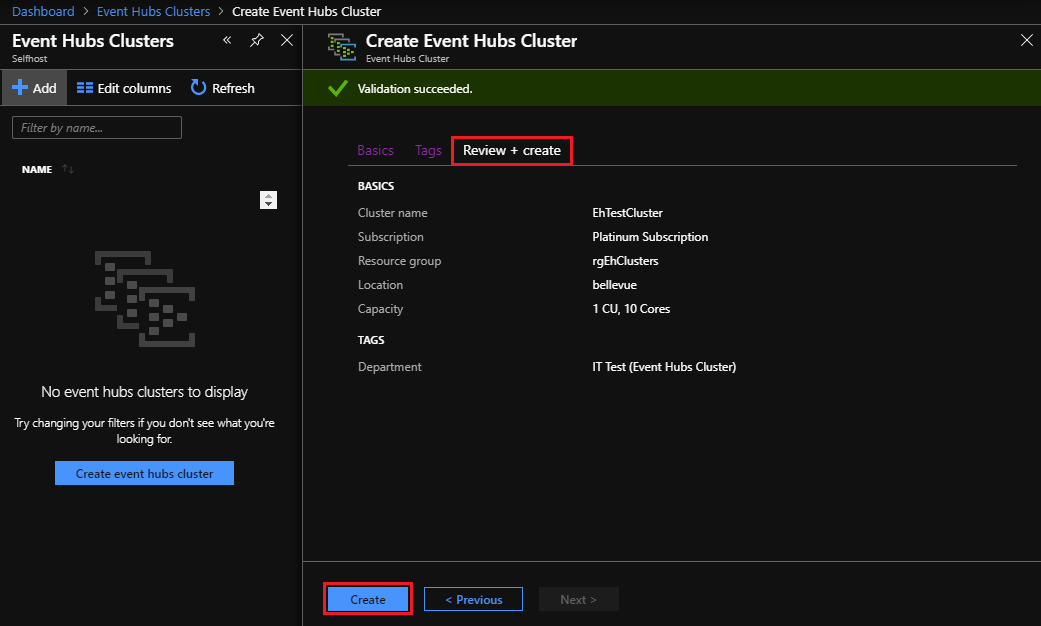 Create An Event Hubs On Azure Stack Hub Cluster Using The Portal Azure Stack Hub Microsoft Learn