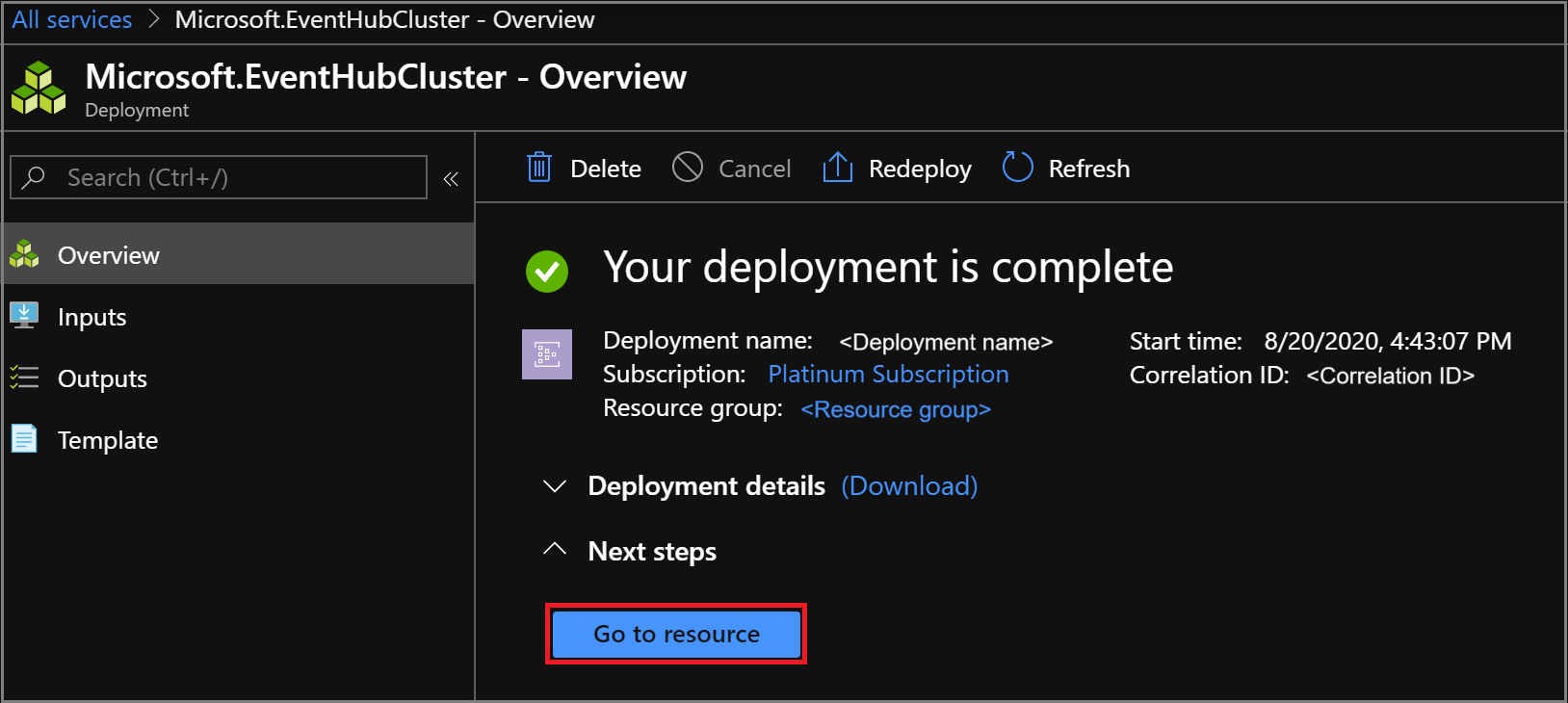 Create An Event Hubs On Azure Stack Hub Cluster Using The Portal Azure Stack Hub Microsoft Learn