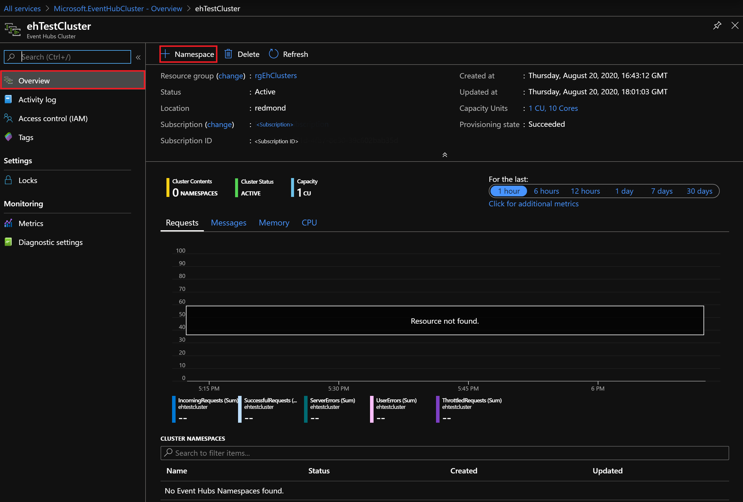 Create An Event Hubs On Azure Stack Hub Cluster Using The Portal Azure Stack Hub Microsoft Learn