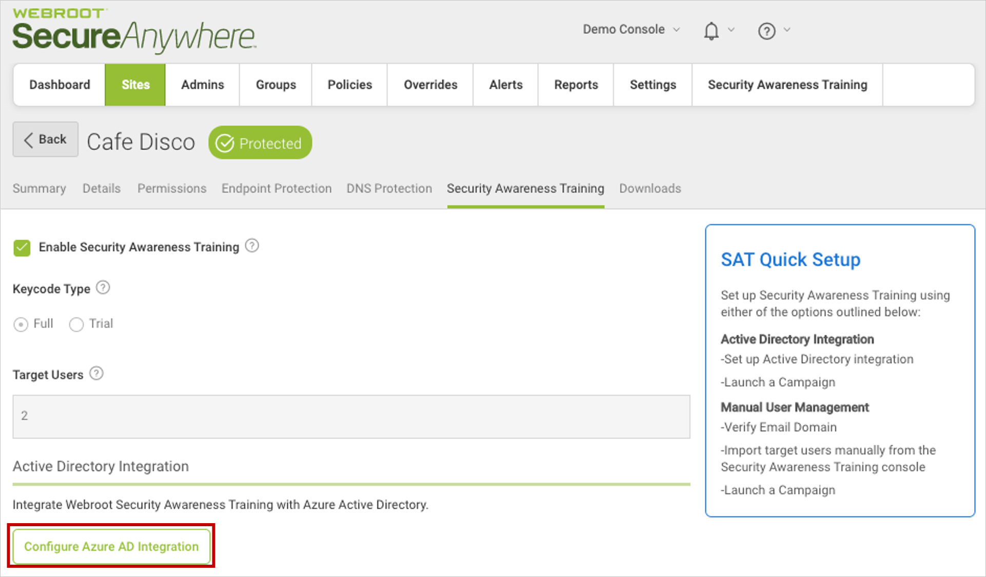 Tutorial Configure Webroot Security Awareness Training For Automatic User Provisioning With