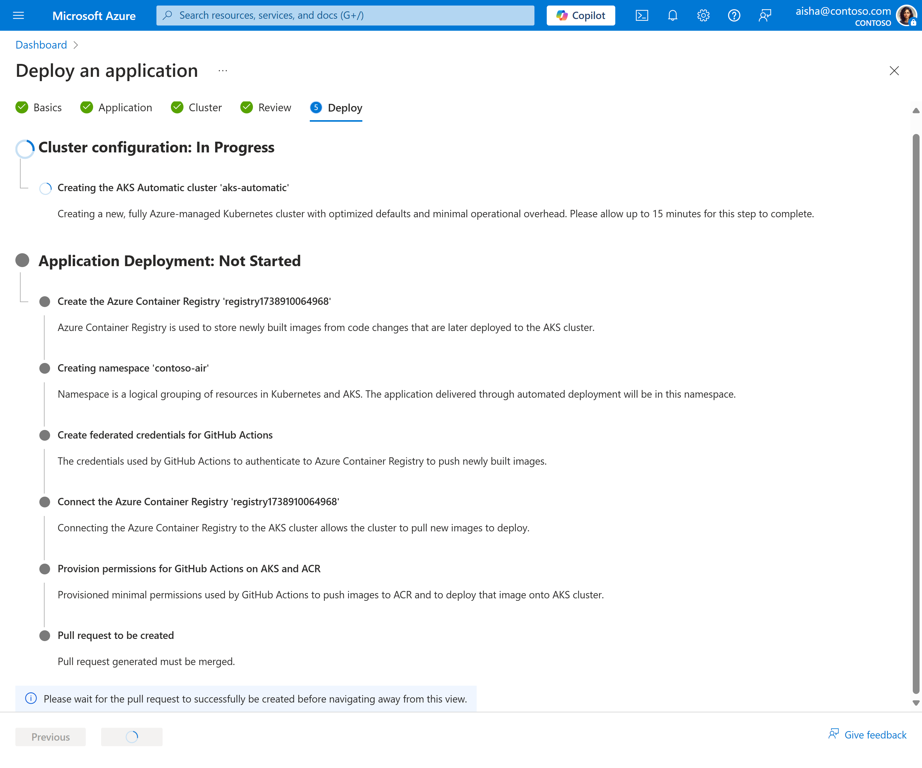 Quickstart Deploy An Application To A New Azure Kubernetes Service Aks Automatic Cluster