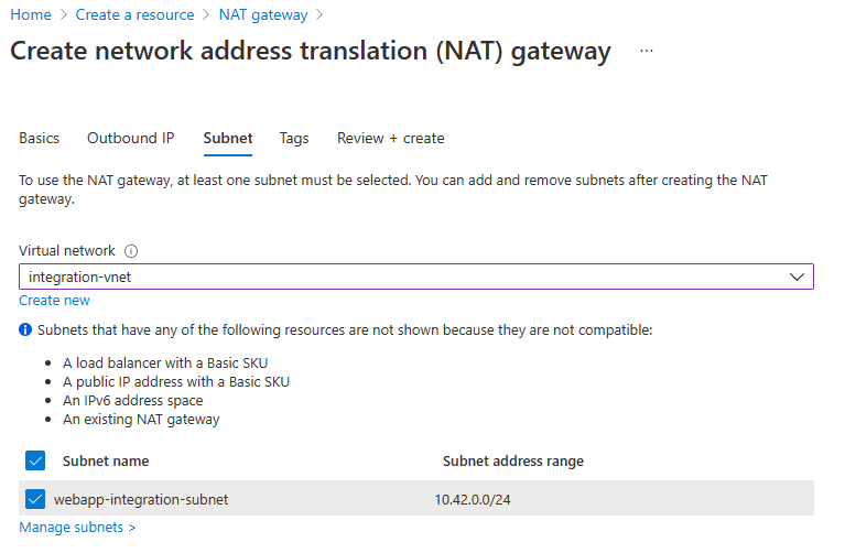 Azure Nat Gateway Integration Azure App Service Microsoft Learn