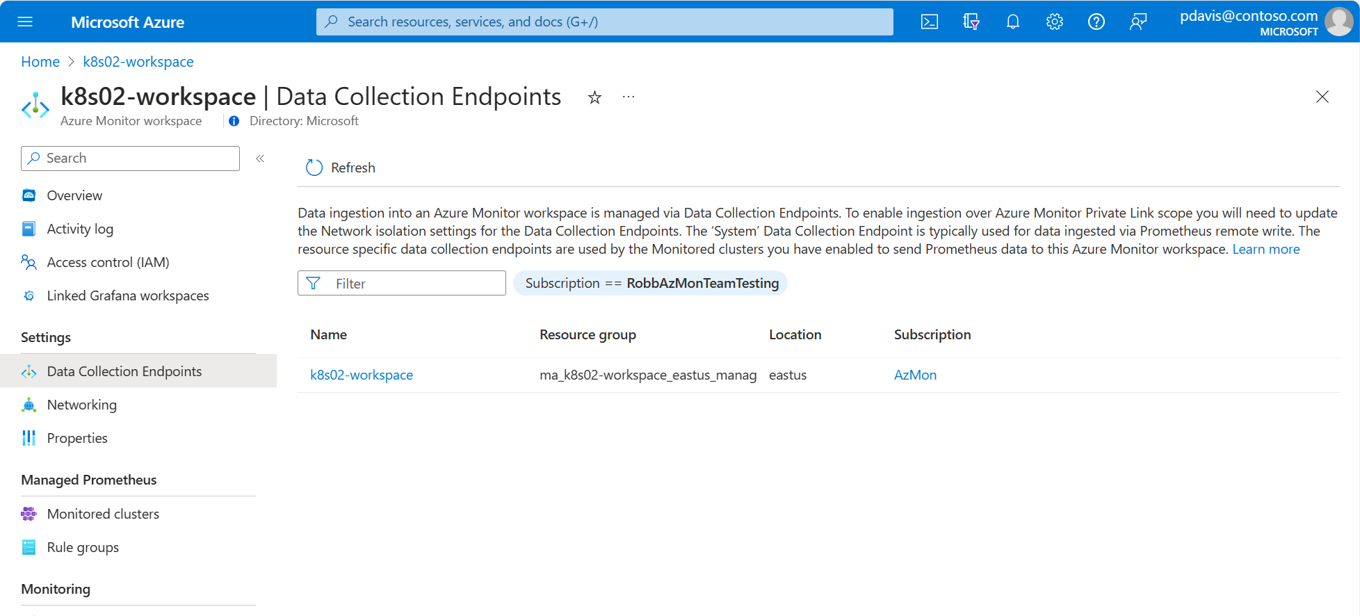 Use A Private Link For Managed Prometheus Data Ingestion Azure