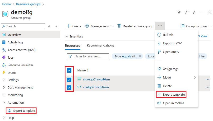 Export Bicep Files In Azure Portal Azure Resource Manager Microsoft Learn