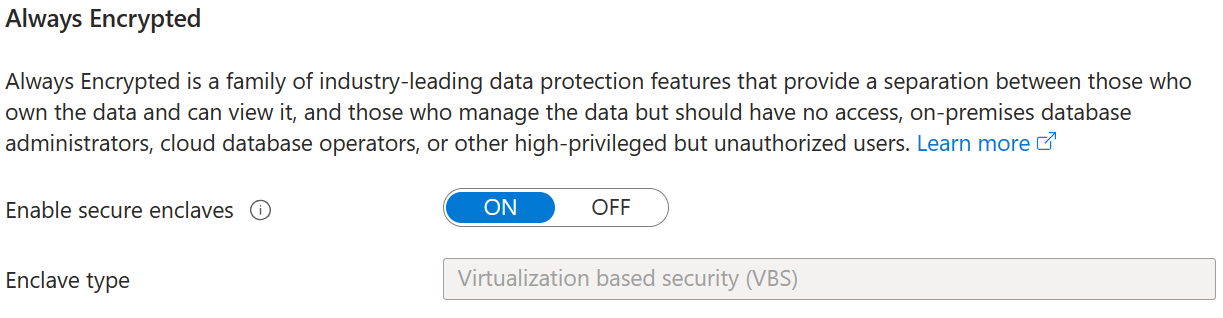 Enable Always Encrypted With Secure Enclaves Azure Sql Database Microsoft Learn