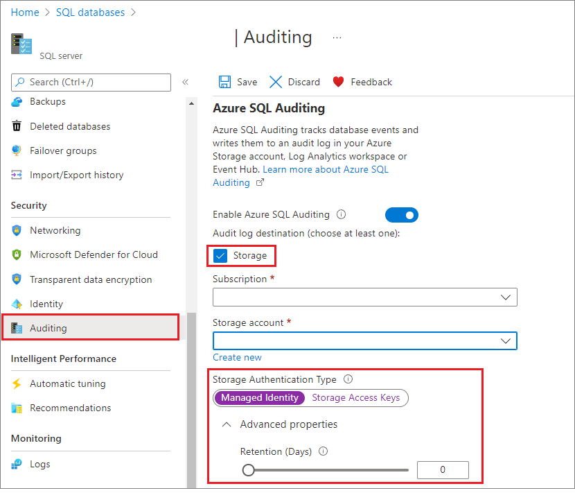 Set up Auditing - Azure SQL Database & Azure Synapse Analytics ... Set up Auditing - Azure SQL Database & Azure Synapse Analytics ...