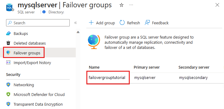 Tutorial Add A Database To A Failover Group Azure Sql Database Microsoft Learn
