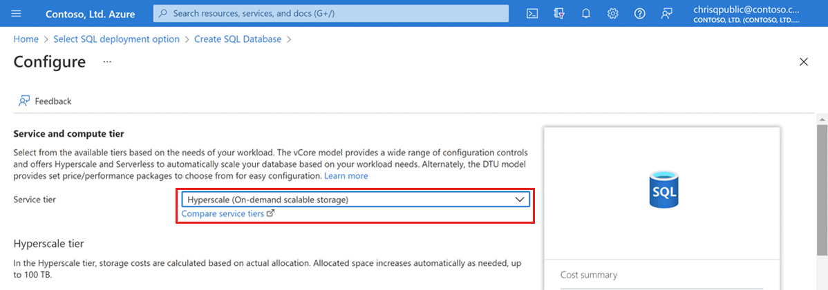Create a Hyperscale database - Azure SQL Database | Microsoft Learn Create a Hyperscale database - Azure SQL Database | Microsoft Learn