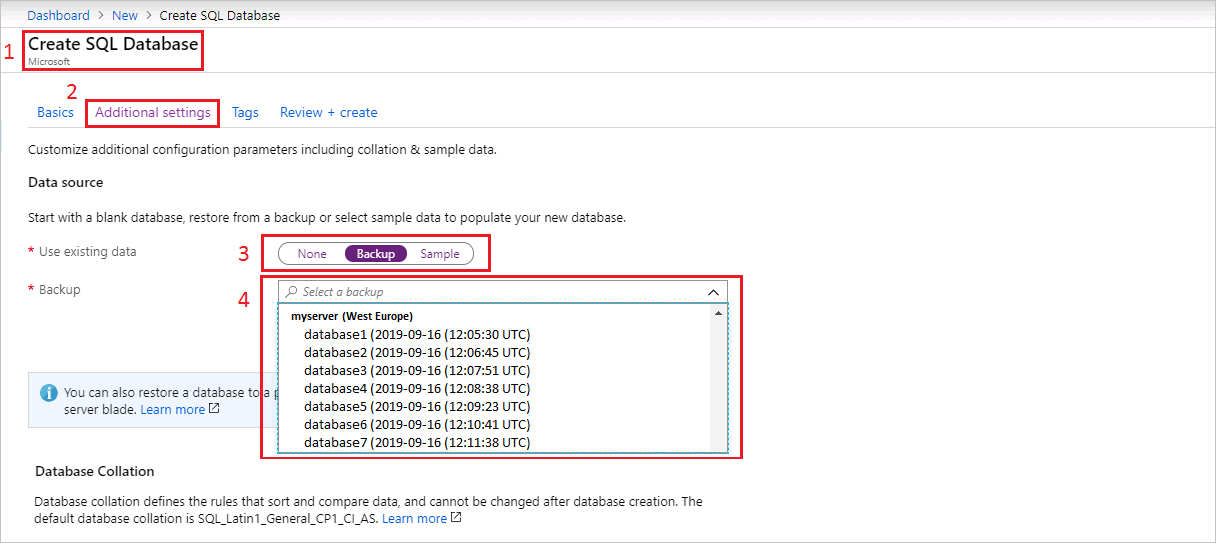 Restore A Database From A Backup Azure Sql Database Microsoft Learn