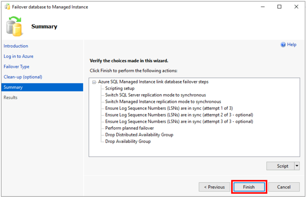 Fail Over A Database By Using The Link In Ssms Azure Sql Managed Instance Microsoft Learn