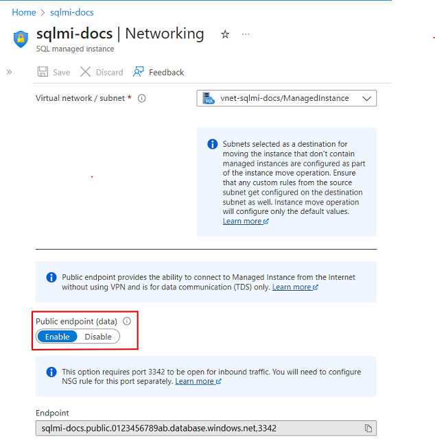 Configure public endpoint - Azure SQL Managed Instance | Microsoft Learn Configure public endpoint - Azure SQL Managed Instance | Microsoft Learn