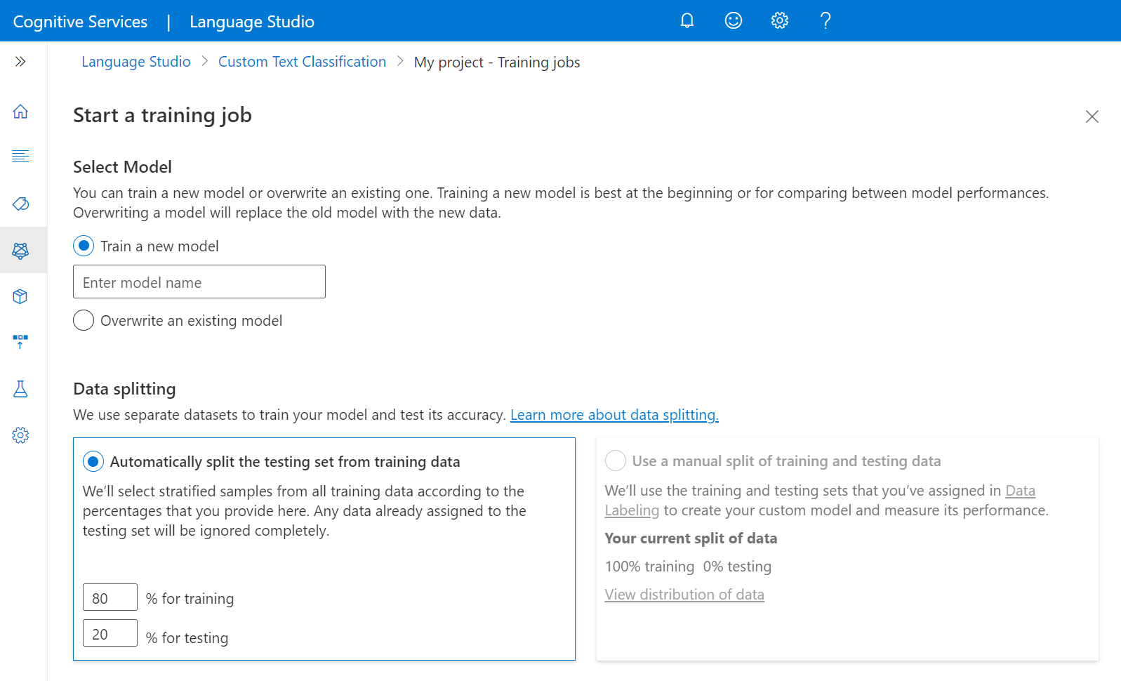 How To Train Your Custom Text Classification Model Azure Cognitive Services Microsoft Learn
