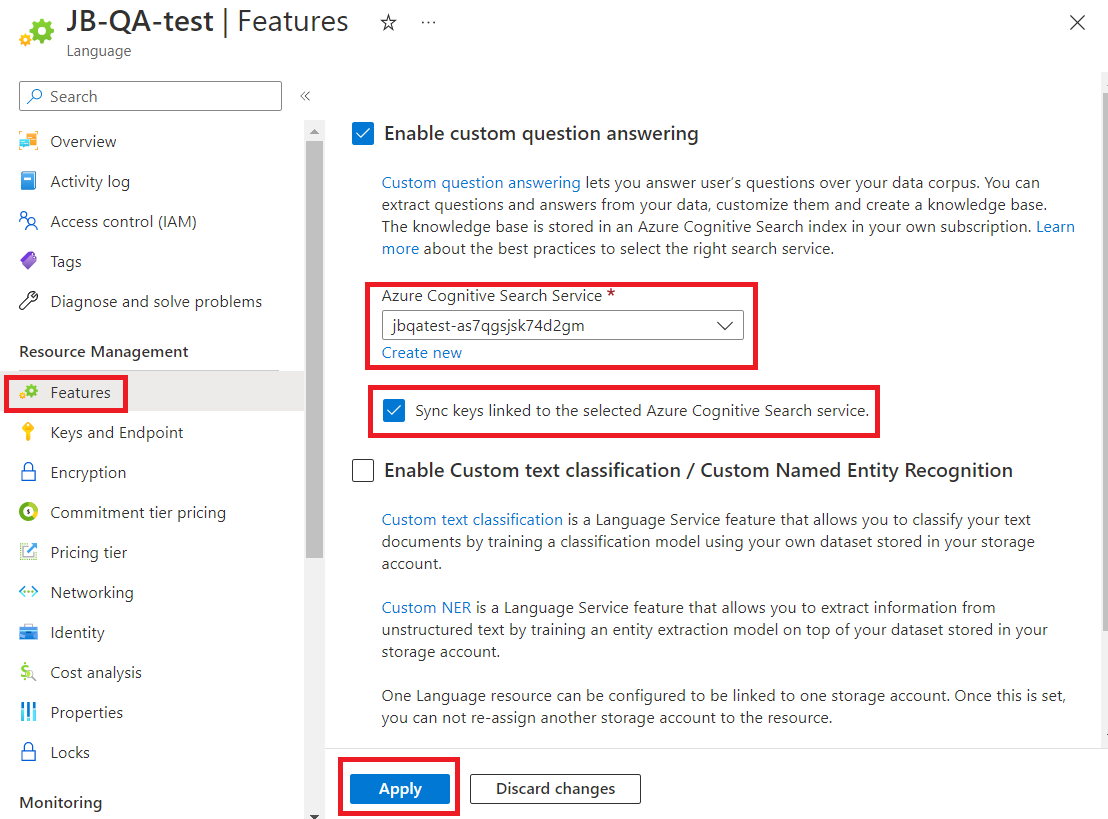 Configure Question Answering service - Azure Cognitive Services ... Configure Question Answering service - Azure Cognitive Services ...