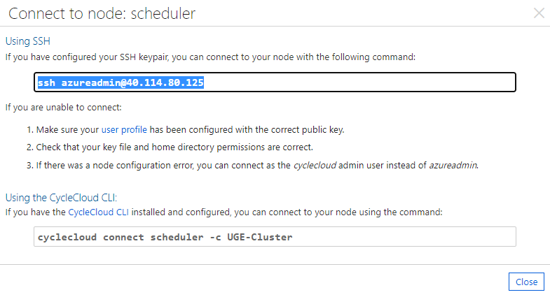 Connecting To A Cluster Node Azure Cyclecloud Microsoft Learn