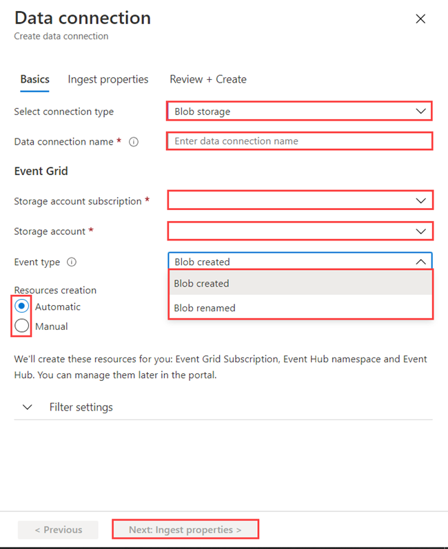 Create An Event Grid Data Connection Azure Data Explorer Microsoft Learn