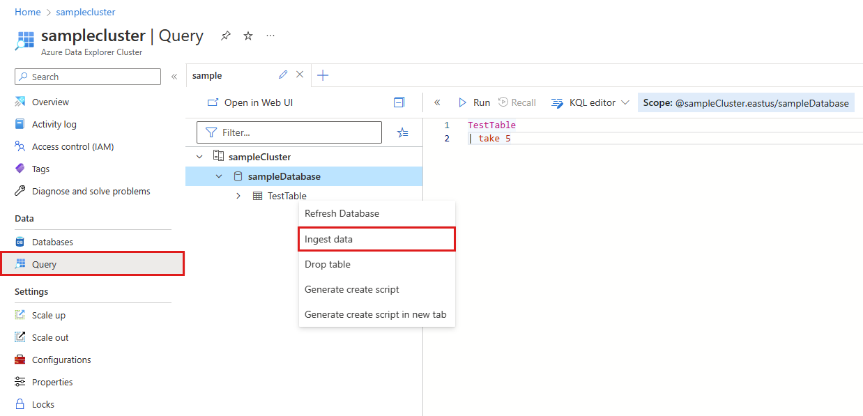 Ingest data into Azure Data Explorer using the ingestion wizard ... Ingest data into Azure Data Explorer using the ingestion wizard ...