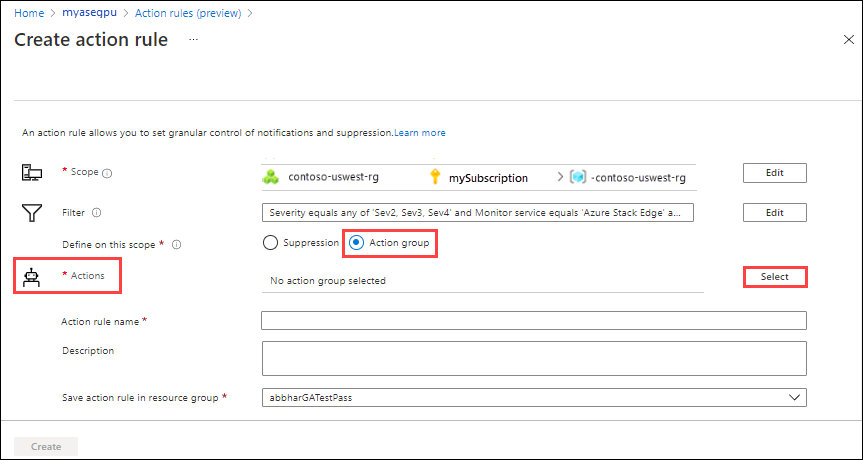 Use Action Rules To Manage Alert Notifications On Azure Stack Edge Devices Microsoft Learn