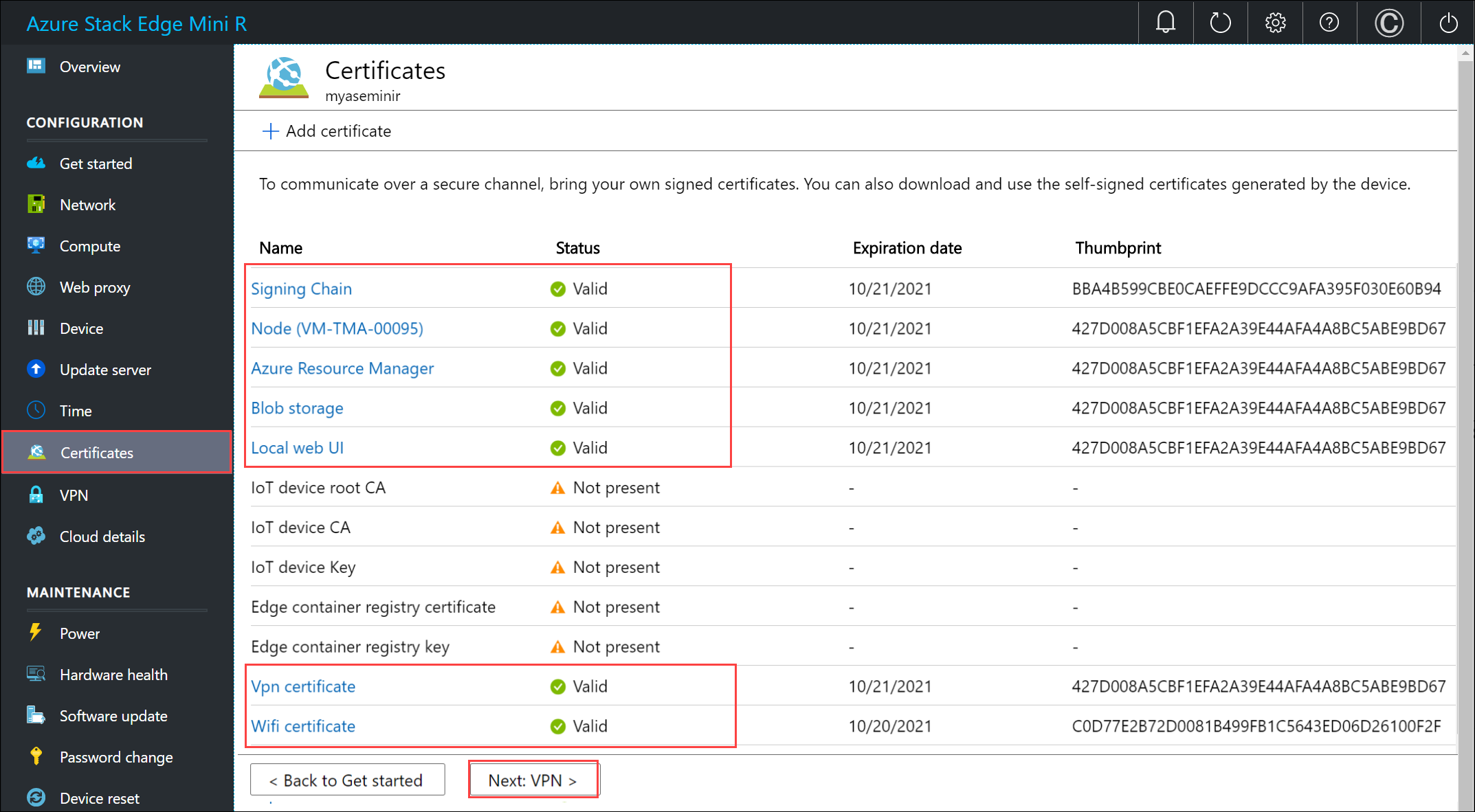 Tutorial To Configure Certificates For Azure Stack Edge Mini R Device In Azure Portal