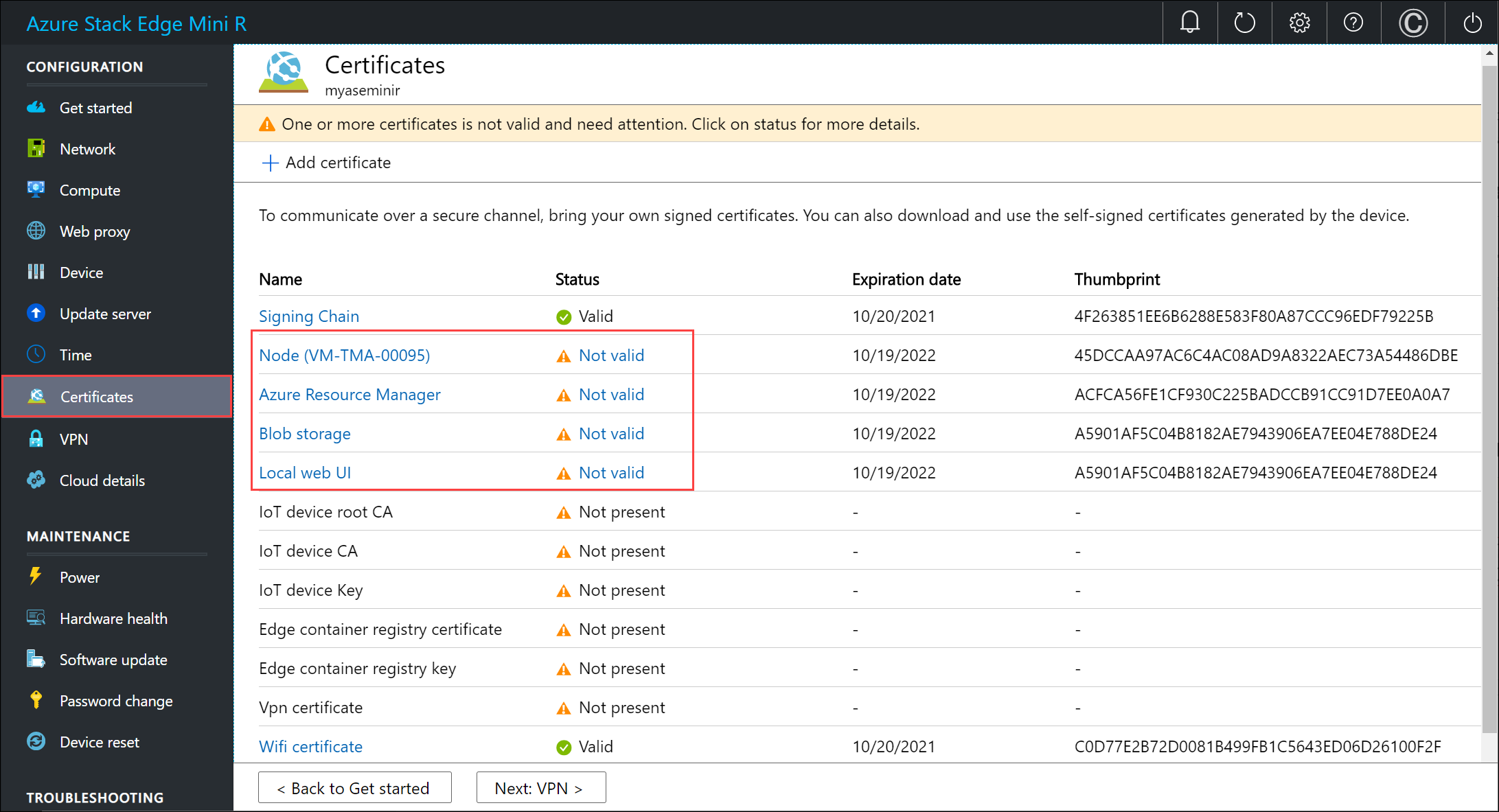 Tutorial To Configure Certificates For Azure Stack Edge Mini R Device In Azure Portal