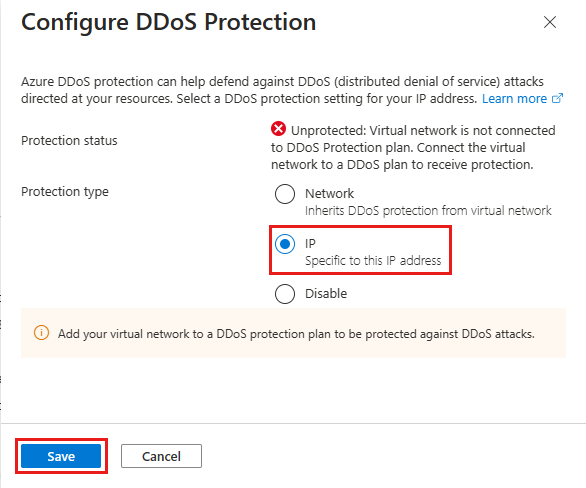 Quickstart Create And Configure Azure Ddos Ip Protection Azure Portal Microsoft Learn