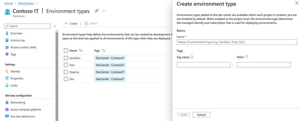 Create And Configure A Dev Center For Azure Deployment Environments Azure Deployment