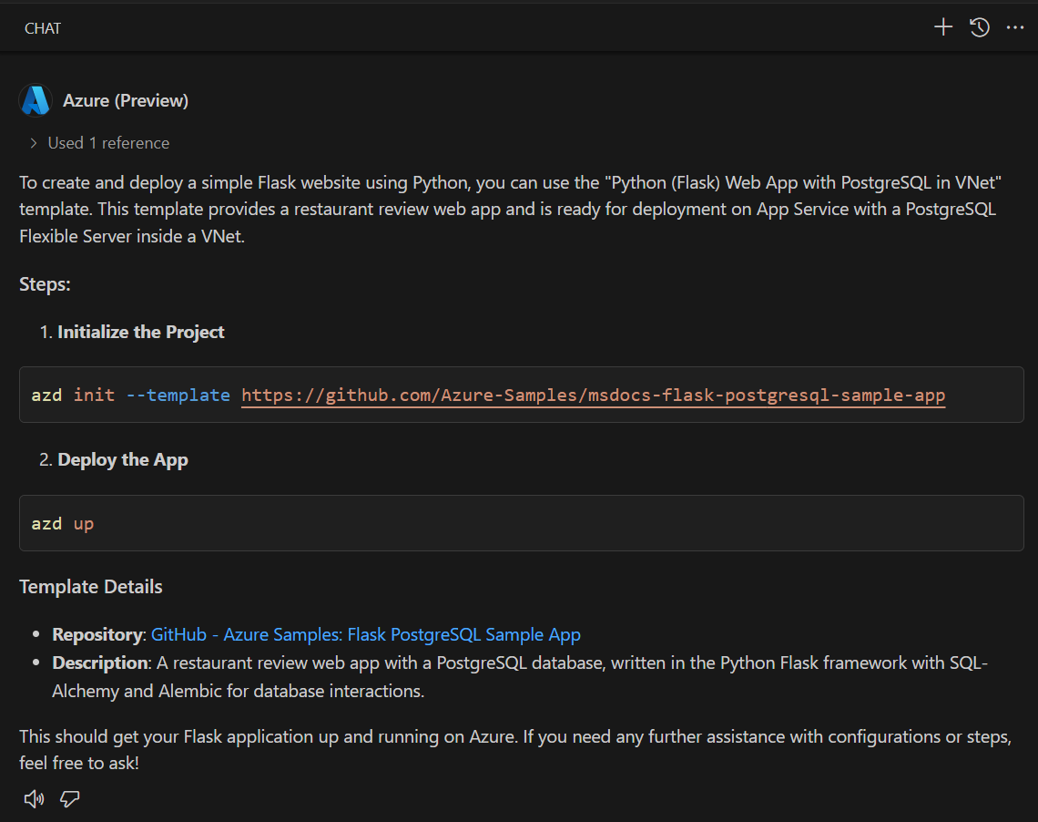 Quickstart Build And Deploy Your Application With Github Copilot For Azure Preview Github