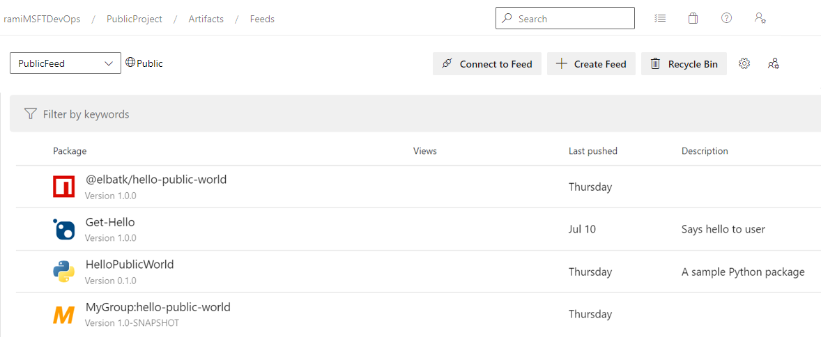 Share Packages publicly with public feeds - Azure Artifacts | Microsoft ... Share Packages publicly with public feeds - Azure Artifacts | Microsoft ...