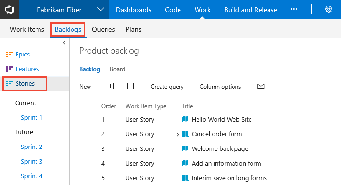 Use backlogs to plan your projects in Azure Boards - Azure Boards ... Use backlogs to plan your projects in Azure Boards - Azure Boards ...
