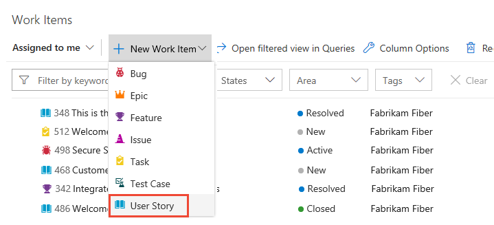 View and add work items - Azure Boards | Microsoft Learn View and add work items - Azure Boards | Microsoft Learn