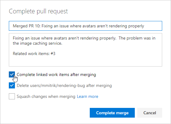 Automate Work Item Completion With Pull Requests In Azure Boards Azure Boards Microsoft Learn